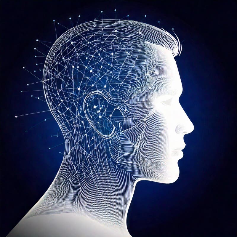 AI-Generated AI Head Silhouette with Digital Circuitry – Futuristic ...