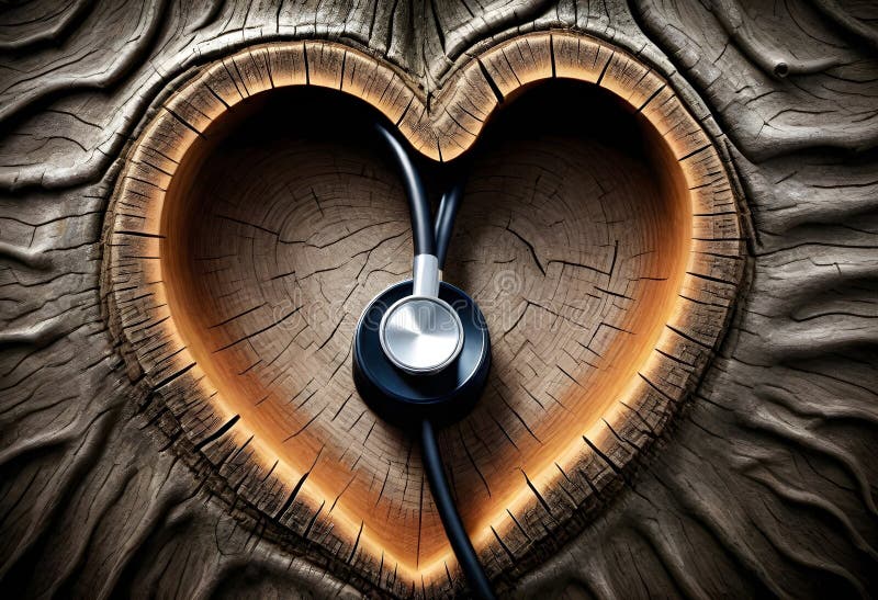 A Heart Shape of a Trunk with a Stethoscope on the Side of it Stock ...