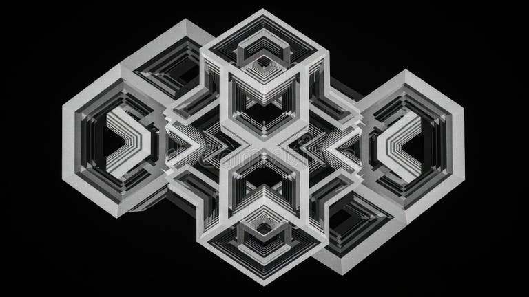 AI-Generated Hexagonal Fractal Stock Illustration - Illustration of intelligence, algorithm ...