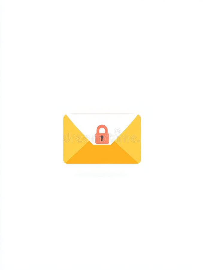Bright Yellow Envelope with a Lock Icon Symbolizing Secure ...