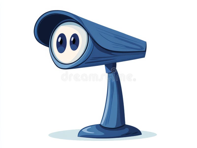 Quirky Surveillance Camera with Oversized Cartoonish Eyes Blending ...