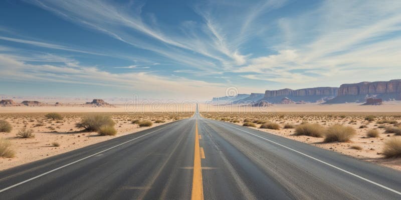 High Resolution Image of Horizontal View of a Desert Road Leading To ...