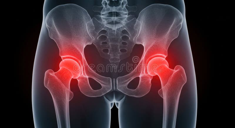 AI-Generated Hip Joint Pain Visualization Stock Illustration ...