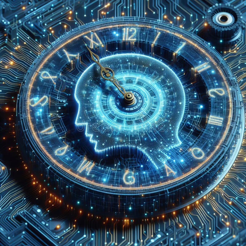 AI Generated Hologram Clock Hands Generated Using Art Stock ...