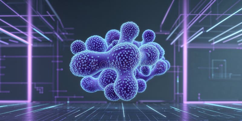 Holographic Representation of Bacteria Concept Stock Photo - Image of ...