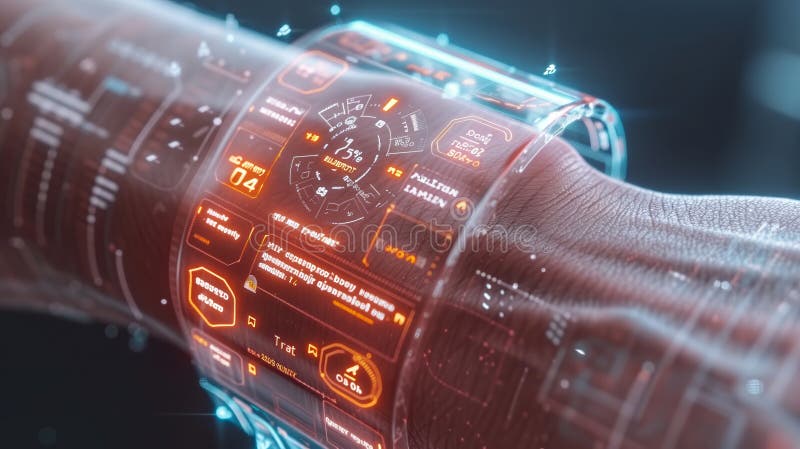AI Generated Holographic Wrist Watch Stock Illustration - Illustration ...