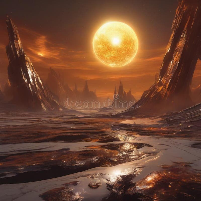 AI Generated Hot Rising Sun at the Horizon of a Dead or Abandoned ...