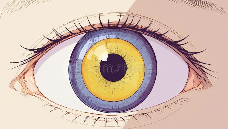 Human Multicolored Iris of the Eye Animation Concept. Stock Image ...