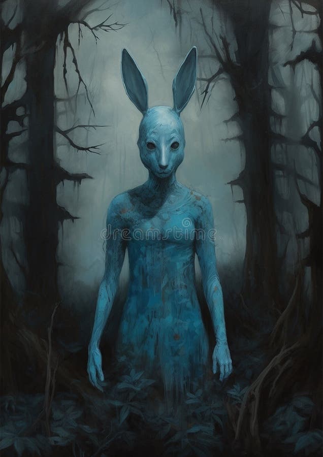 AI Generated Humanoid Bunny in Forest Stock Illustration - Illustration ...