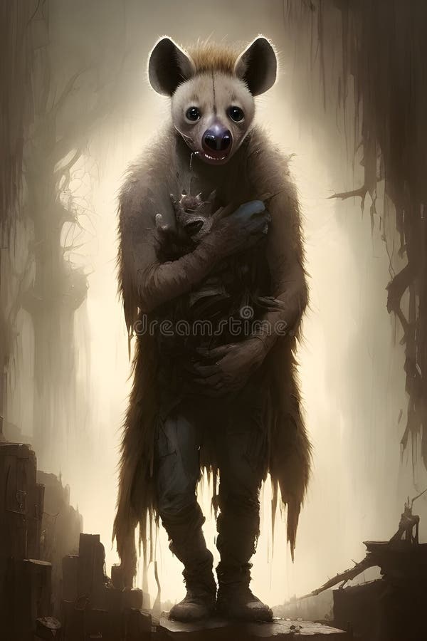 AI Generated Humanoid Hyena Holding Woods Stock Illustration ...