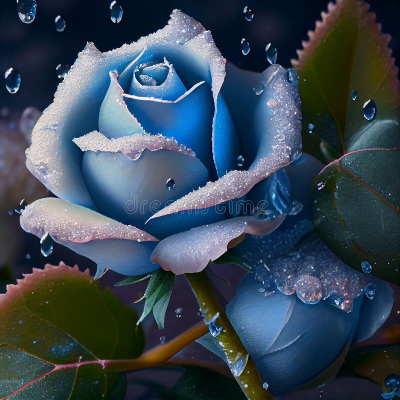 AI Generated Hyper-realistic Art Illustration of a Blue Roses with ...