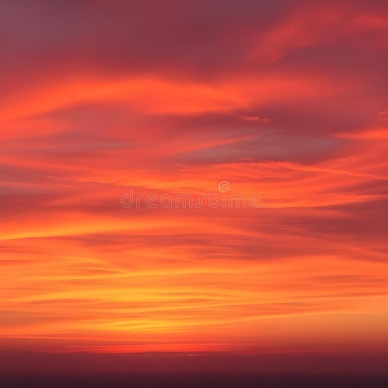 AI-Generated Hyper-Realistic Sunset Sky – Breathtaking Evening Horizon ...