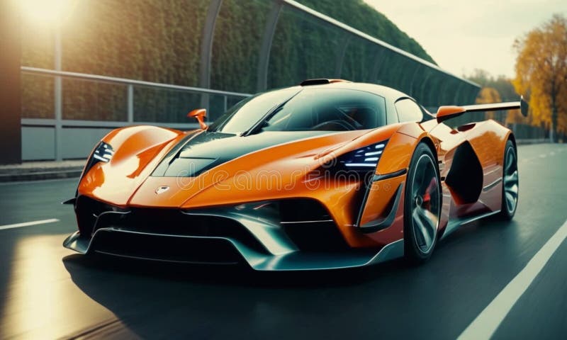 AI-generated hypercar stock illustration. Illustration of road - 316490102