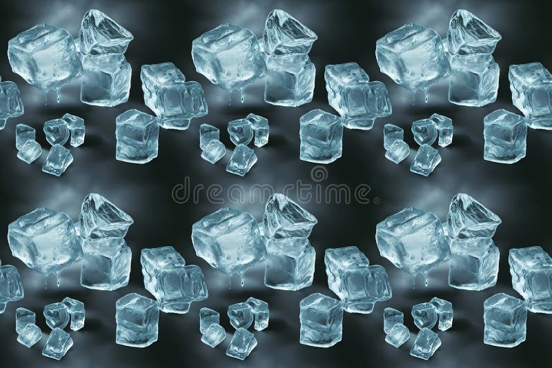 Ai Generated Ice Cubes Seamless Pattern Stock Illustration ...
