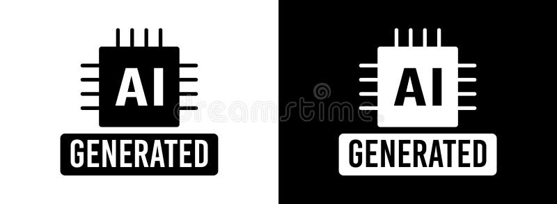 AI-Generated Icon. Artificial Intelligence Symbol, Automated Content ...
