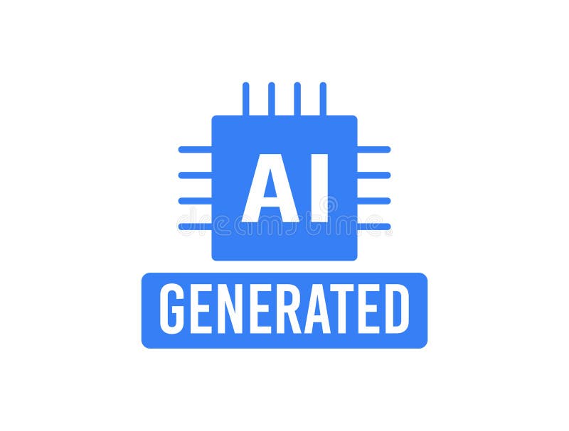 AI-Generated Icon. Artificial Intelligence Symbol, Automated Content ...