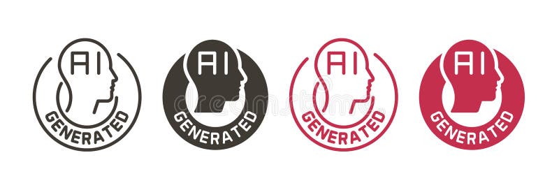 AI Generated Icon Tag. Vector Symbols for Artificial Intelligence ...