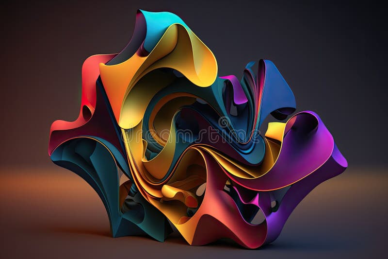 AI Generated Illustration of an Abstract Artwork with Overlapping ...