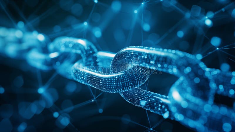 Links Linked by Connections To Various Dots on the Dark Background ...