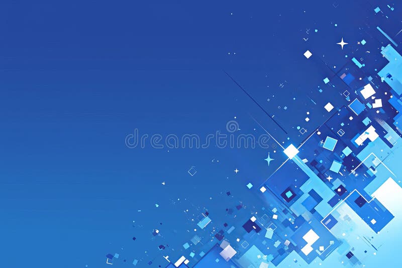 AI Generated Illustration of Abstract Blue Computer Technology Square ...