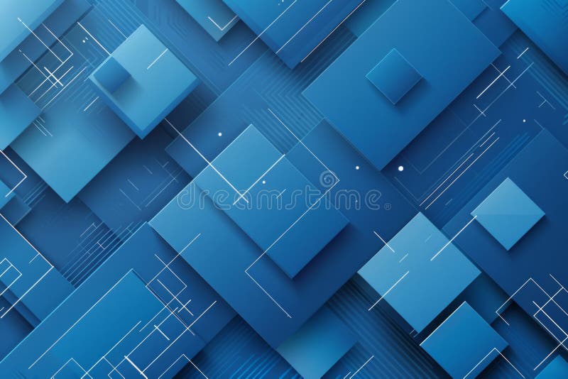 AI Generated Illustration of Abstract Blue Squares with a Grid Overlay ...