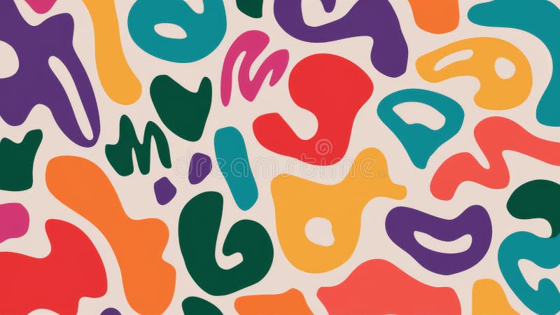 AI Generated Illustration of an Abstract Colorful Blob Pattern on a ...