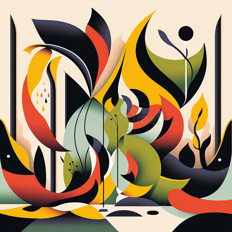 AI Generated Illustration of an Abstract Composition of the Elements of ...