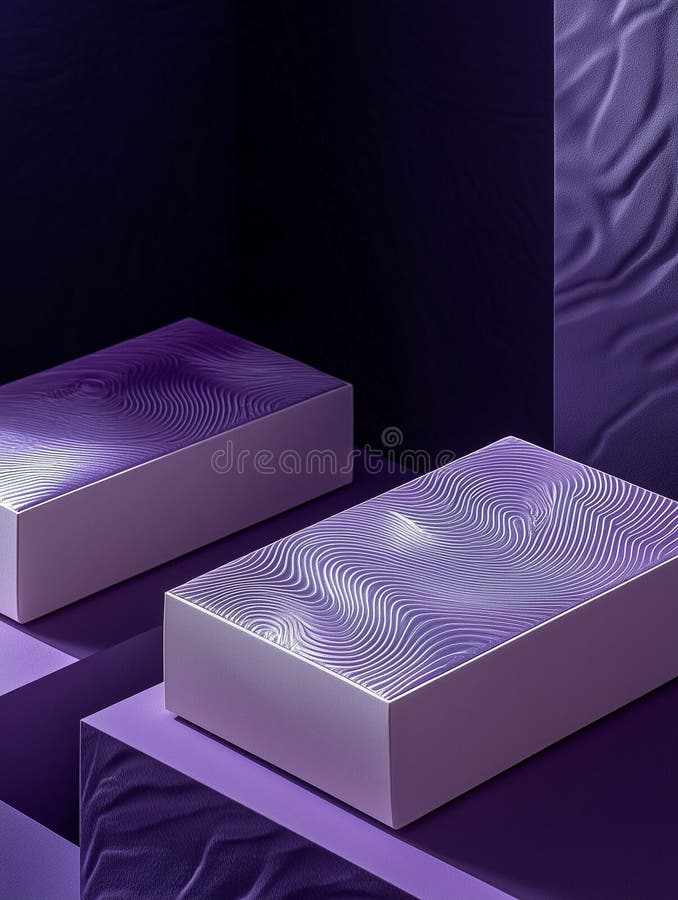 AI-generated Illustration of Abstract Composition of Two Purple Boxes ...