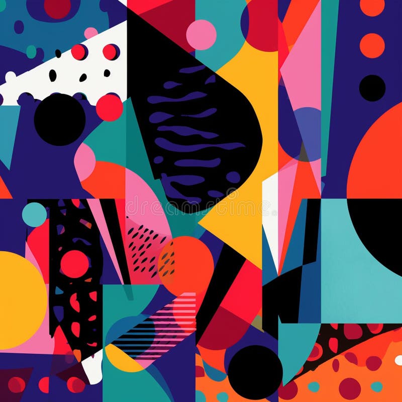 AI Generated Illustration of an Abstract Composition of Various Shapes ...