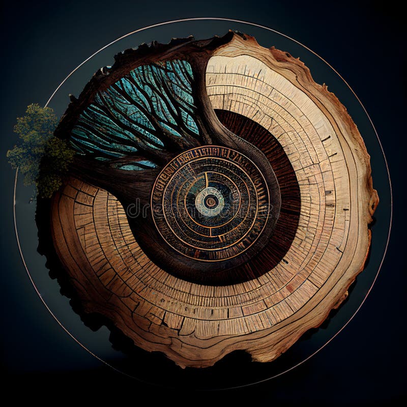 AI Generated Illustration of an Abstract Cut Logs Isolated on a Blue ...