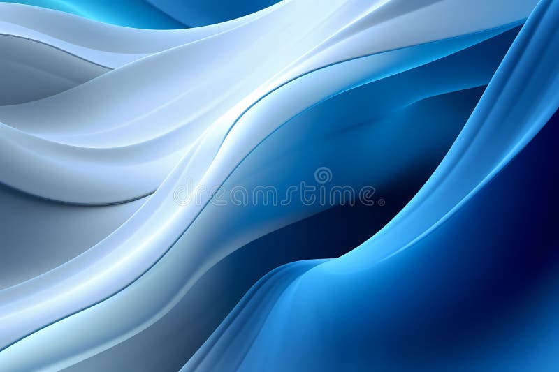 A Blue and White Abstract Design with Smooth Lines in the Middle Stock ...