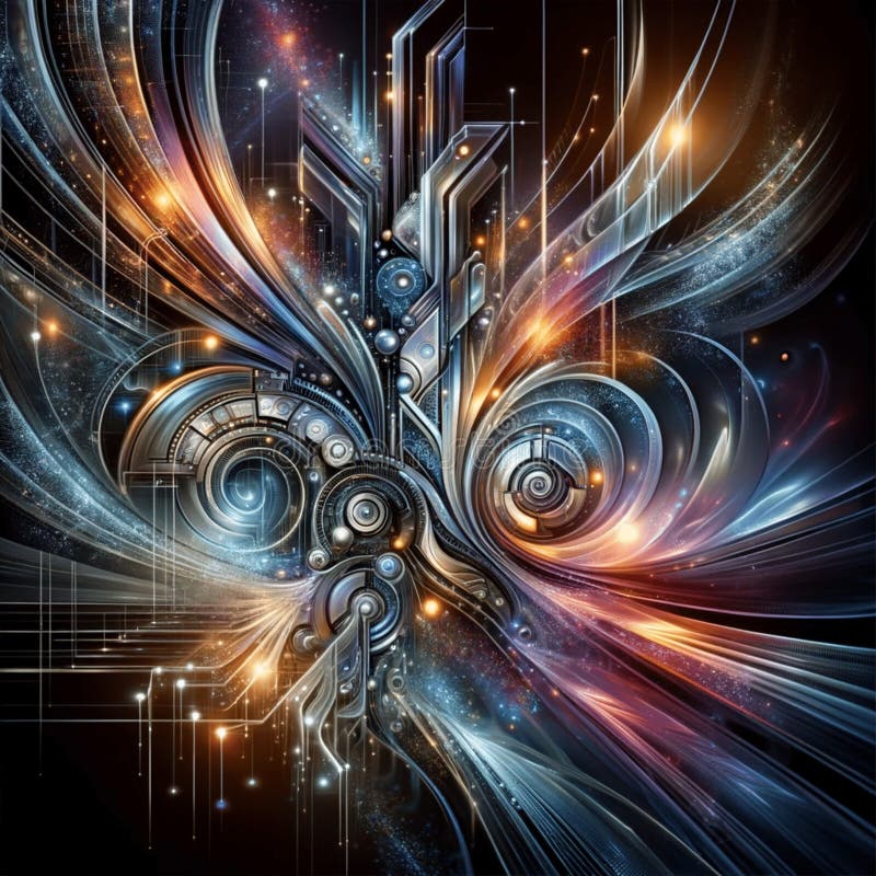 AI Generated Illustration of an Abstract Design with a Radiant Center ...