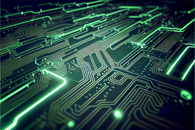AI Generated Illustration of an Abstract Electronic Circuit Board ...