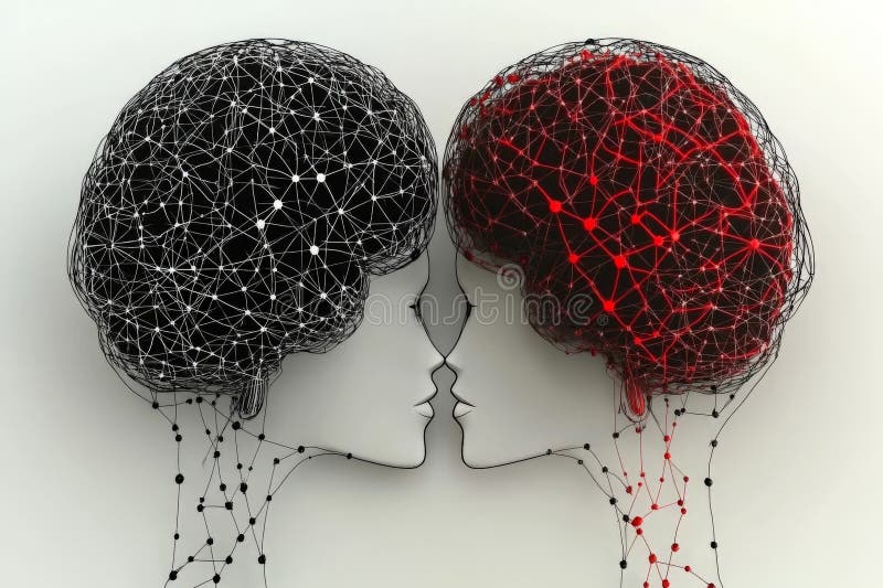 Abstract Faces Formed from Black Red Interconnected Networks ...