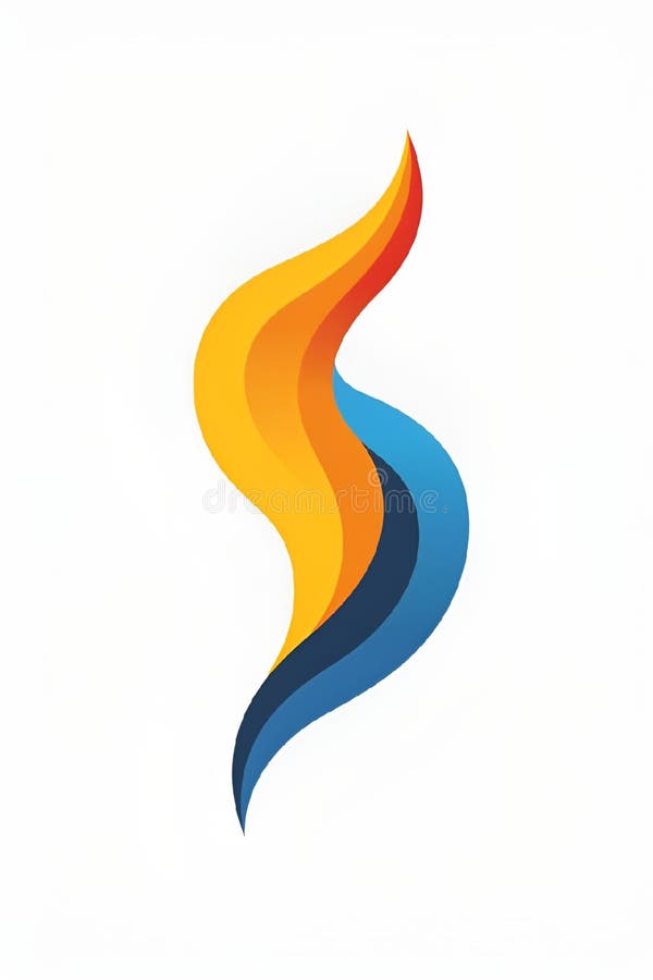 AI Generated Illustration of Abstract Flame Design with Blue and Yellow ...