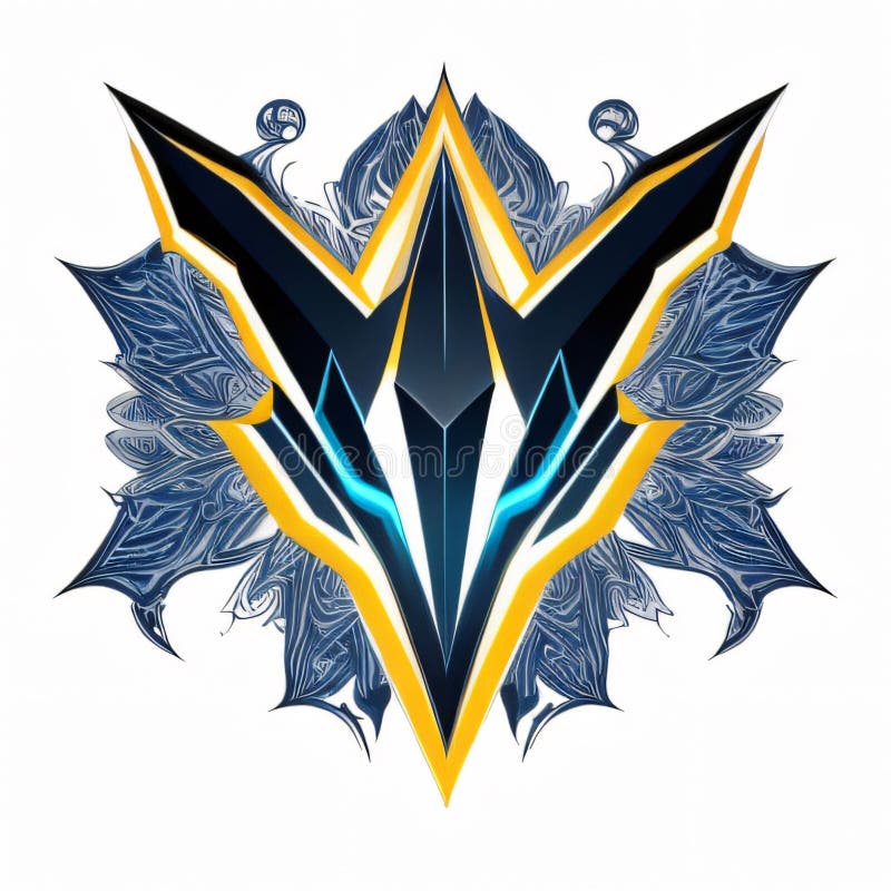 AI Generated Illustration of Abstract Futuristic Emblem with Sharp ...
