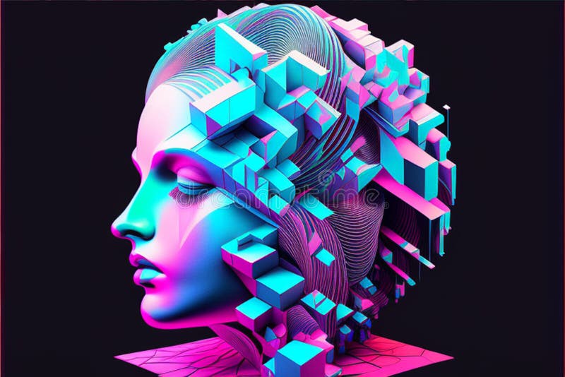 AI Generated Illustration of an Abstract Gradient Person S Face on a ...