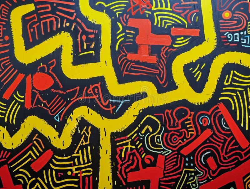 AI Generated Illustration of Graffiti Art Painting Features a Complex ...