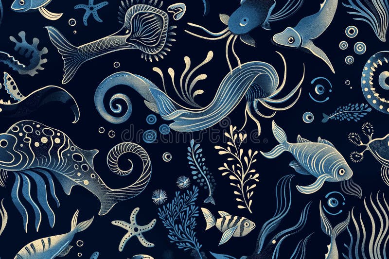 AI Generated Illustration of an Abstract Hand-drawn Pattern with ...