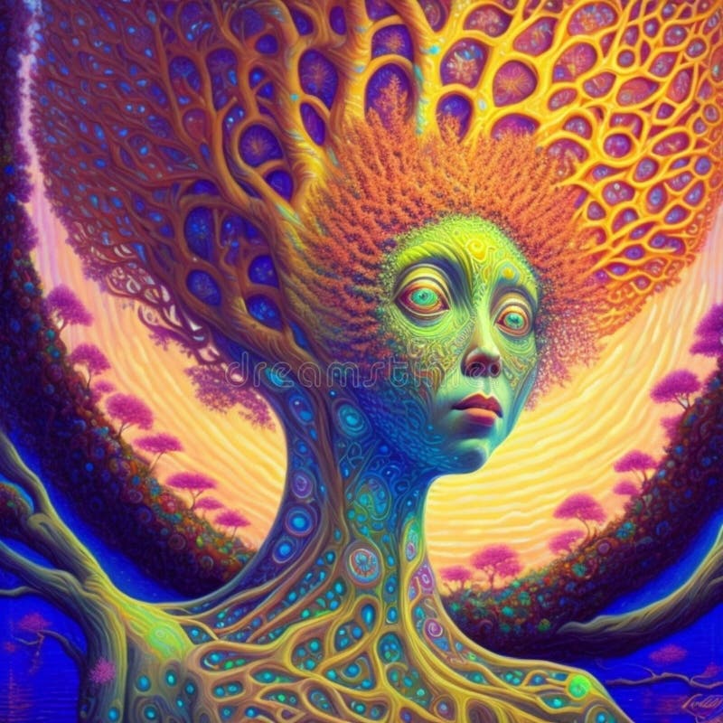 An Abstract Representation of a Tree Woman Stock Illustration ...