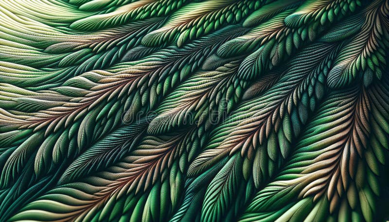 AI Generated Illustration of Abstract Leaf-like Patterns with a ...
