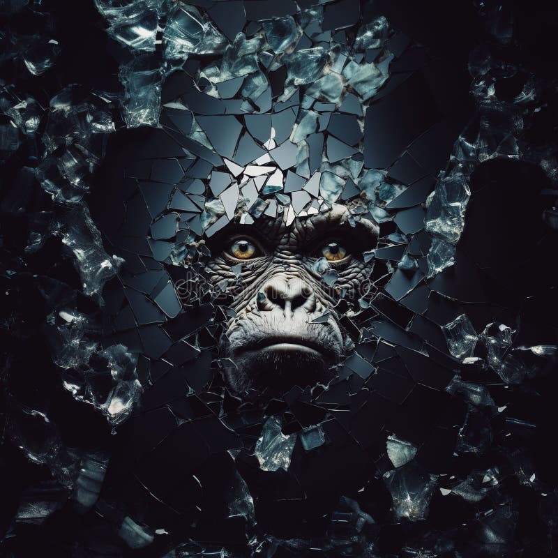 AI Generated Illustration of an Abstract Monkey S Face Featuring ...