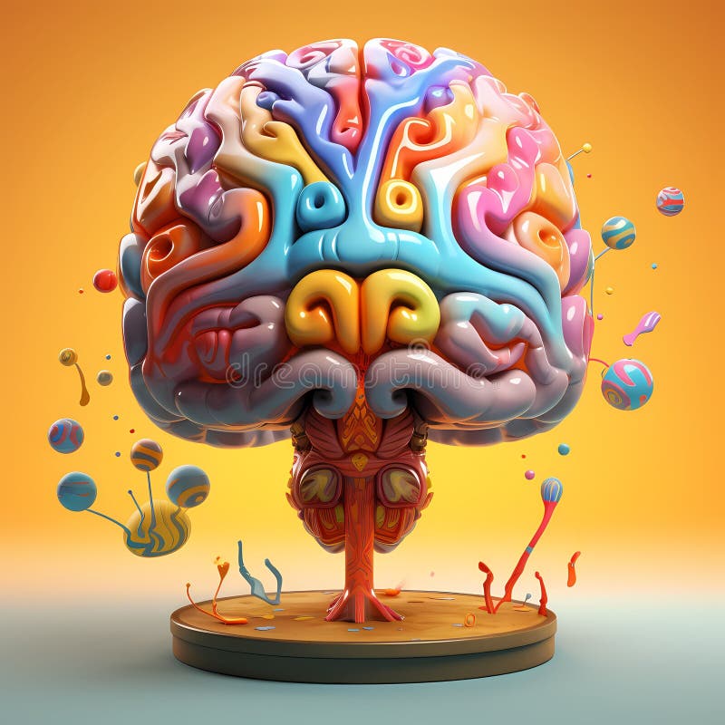 AI Generated Illustration of Abstract Pastel Textures Forming a Brain ...