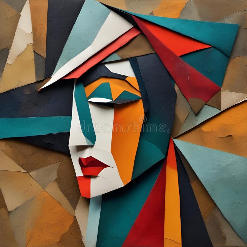 AI Generated Illustration of an Abstract Portrait in Geometric Patterns ...