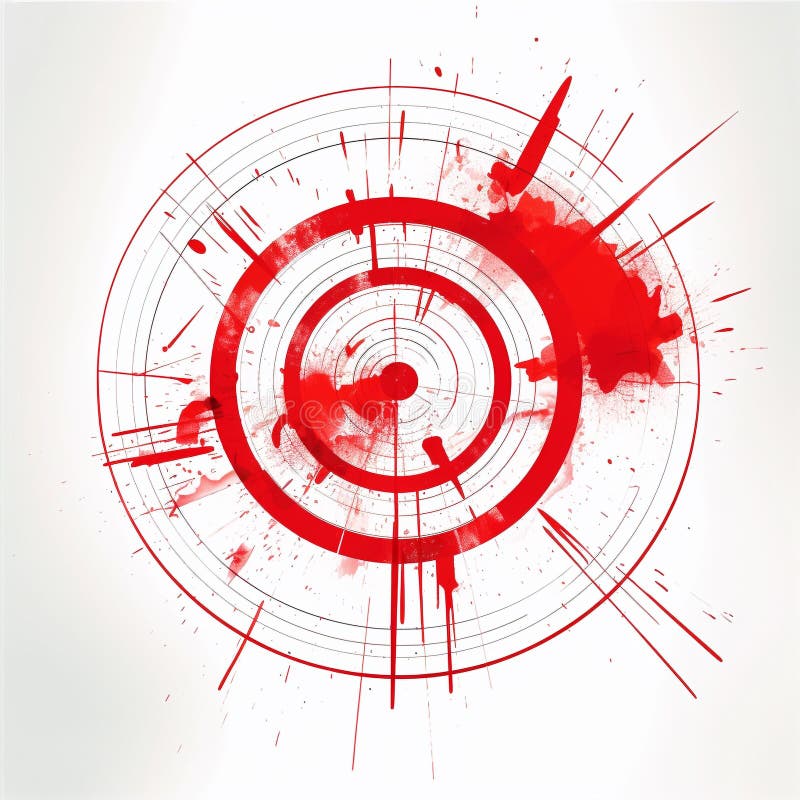 AI Generated Illustration of an Abstract Red Target Sign on a White ...