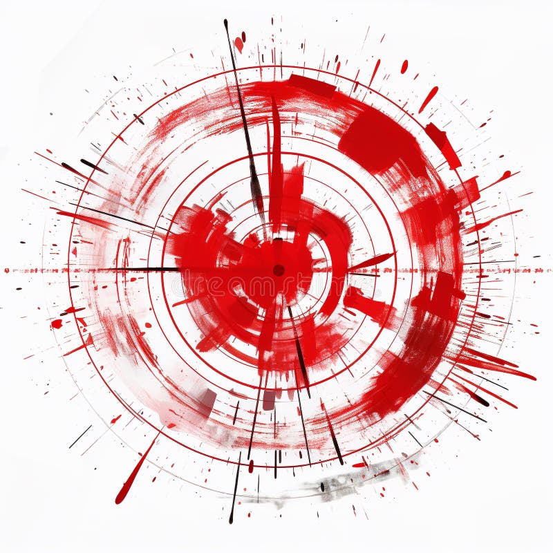 AI Generated Illustration of an Abstract Red Target Sign on a White ...