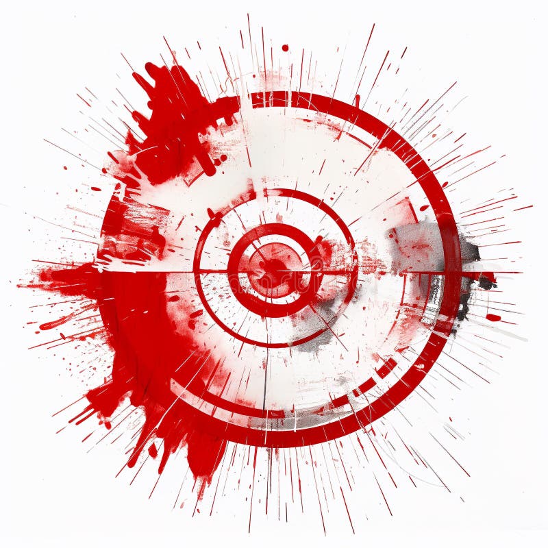 AI Generated Illustration of an Abstract Red Target Sign on a White ...