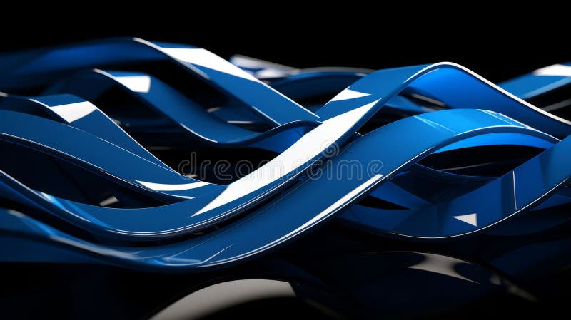 An Abstract Image of 3d Twisted Ribbon on a Black Surface Stock ...