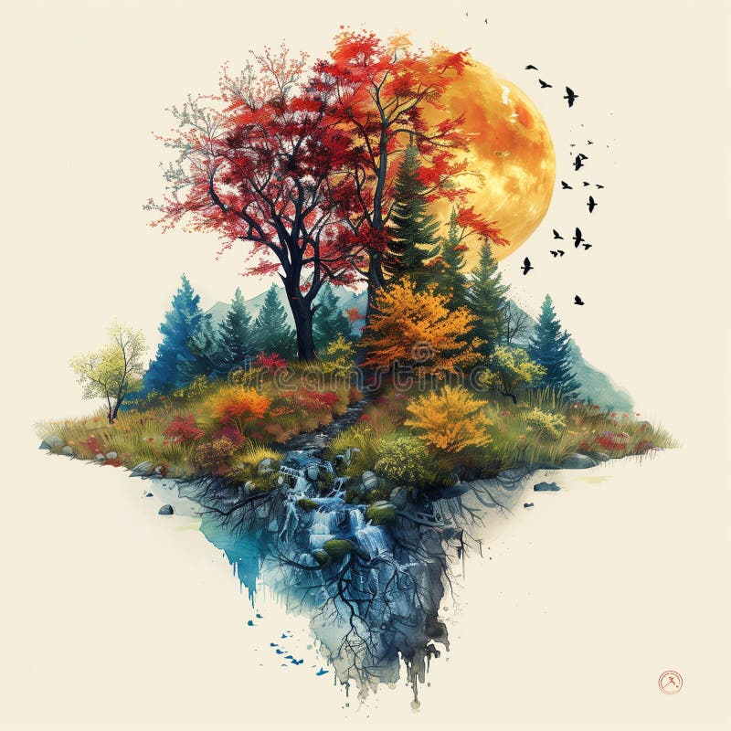 AI Generated Illustration of an Abstract Representation of the Four ...