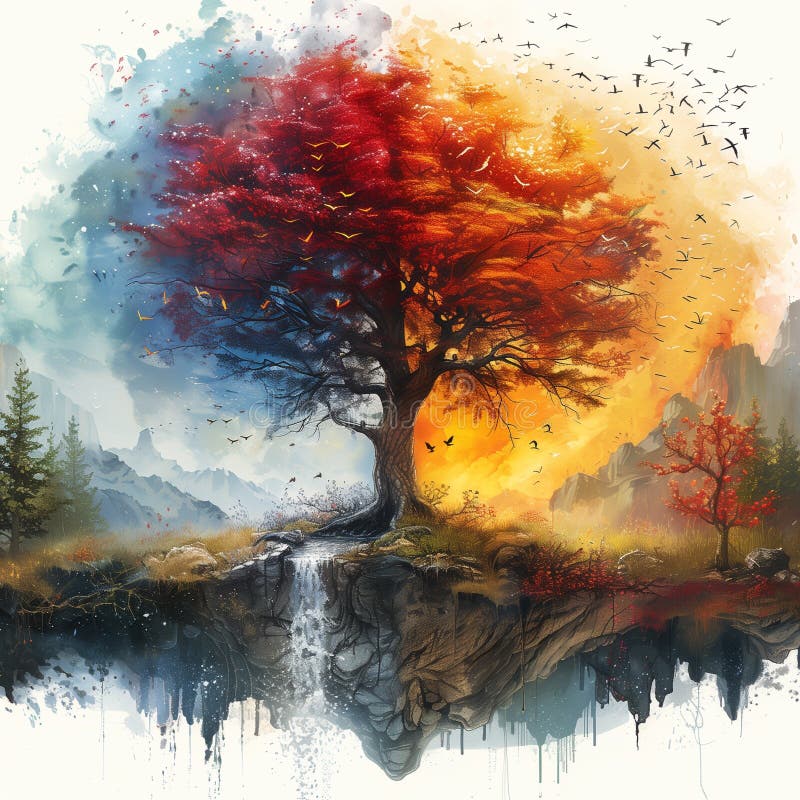 AI Generated Illustration of an Abstract Representation of the Four ...